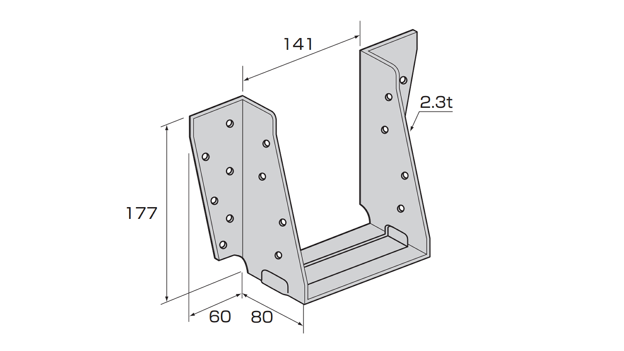 梁受け金物（ビスタイプ） BHHV-608･610 | オリジナル金物 | 製品情報 | 山菱工業株式会社